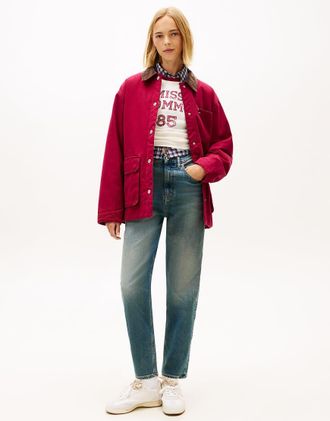 Tommy Jeans Jean mom fuselé à taille ultra-haute - Bleu foncé