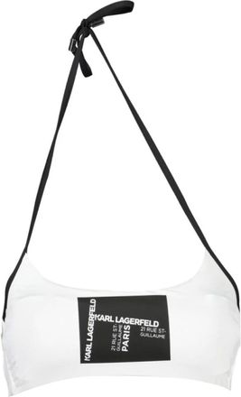 Karl Lagerfeld Femme, Maillots de bain, Blanc, Taille: 36 FR Mare Bianco Bandeau Bikini Top