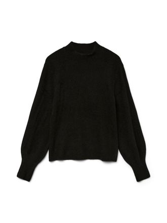 Vero Moda Damen VMPIPPA LS Highneck Pullover GA Boo Strickpullover, Black, XS