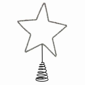 Loberon Baumspitze Nobiletto, Funkelnde Glassteinchen, Minimalistisches Design, Stabile Spiralfassung, Christbaumspitze, Weihnachten, Weihnachtsdeko, Eisen, G