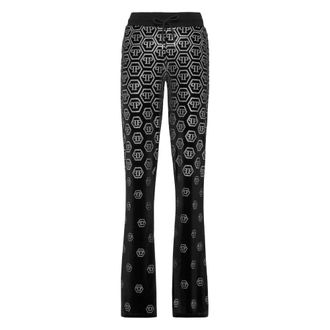Philipp Plein Femme, Pantalons, Noir, Taille: 42 FR Chenille Jogging Pants Degrade Monogram