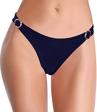 SHEKINI Femme Maillots de Bain Chic Elegant Désign Taille Basse Bas de Bikini Maillots de Bain Classique Triangle Couleur Unie Bas de Bikini de Plage Swim Tru