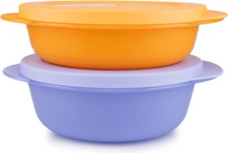 Tupperware Mikrowelle CrystalWave 560 ml flieder + 390 ml orange (inkl. Ausstecher)