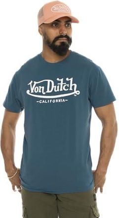 Von Dutch Tee Shirt Homme Life, T-Shirt Homme Coton, Slim Fit & Col Rond, Bleu Taille L