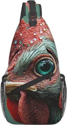 Generic Sac &agrave; dos &agrave; bandouli&egrave;re en forme de coq vert et rouge pour homme