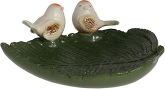 Esschert Design Vogeltränke Rotkehlchen auf Blatt