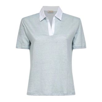 Blanca Vita Polo-Kragen-Top mit V-Ausschnitt - - Tops - Damen - Gr&uuml;n - XS