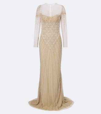 Georges Hobeika Verzierte Robe aus T&uuml;ll