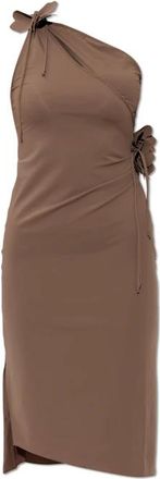 Coperni Femme, Robes, Brun, Taille: 38 FR Robe Asym&eacute;trique Mini Fleur