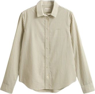 GANT Femme, Blouses et Chemises, Beige, Taille: 40 FR Camicia classica in popeline a righe