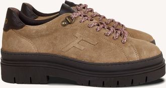 Faguo Chaussures en cuir su&egrave;de et cuir beige