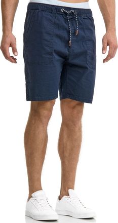 Indicode Herren Stoufville Chino Shorts mit 4 Taschen aus 98% Baumwolle | Bermuda Sommershorts für Männer Navy, XXL