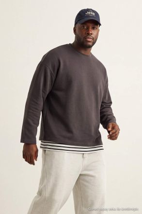 Trendyol MAN Herren Grau Einfarbig Lang, Oversize Gro&szlig;e Gr&ouml;&szlig;en Sweatshirts