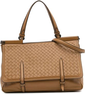 Bottega Veneta sac à main Intrecciato Monaco médium en cuir Nappa (2012-2025) - Marron