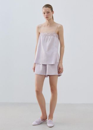Mango Short coton lilas - Femme - S - MANGO