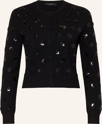 Oui Strickjacke Mit Pailletten schwarz