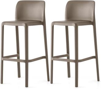 Connubia 2 Hocker Bayo 100% recyceltes Polypropylen Taupe matt