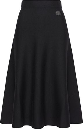 Moncler Moncler Pleated Wool Blend Midi Skirt, Women, Blue, Size: Xl