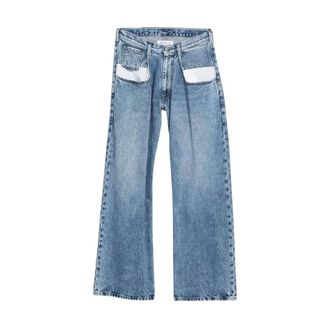 Maison Margiela Gerades Jeans mit kontrastierenden Taschen - - Jeans - Damen - Blau - 2XS