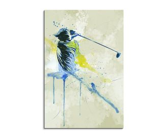 Paul Sinus Art 90x60cm Golf SPORTBILDER Splash Art Wandbild Aquarell Art