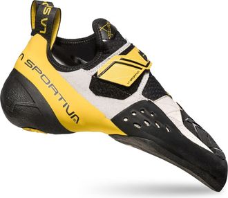 La Sportiva M Solution Gelb-Schwarz-Wei&szlig; - Revolution&auml;rer weicher P3 Herren Kletterschuh, Gr&ouml;&szlig;e EU 38.5 - Farbe White