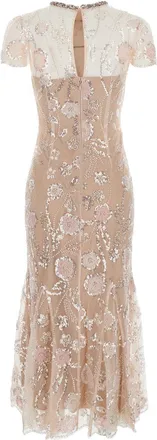 Self Portrait All-Over Sequin-Embellished Dress - Pink