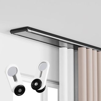 Generic Schwere Doppelvorhangschiene f&uuml;r Deckenmontage 0.7m-6m, Stille Aluminium-Schienensystem als Raumteiler - F&uuml;r Wohnzimmer, Schlafzimmer, Krankenhaus - E