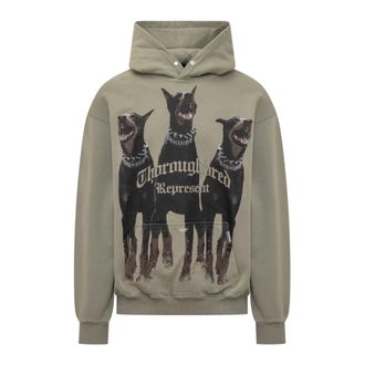 Represent Gr&uuml;ner Baumwollhoodie mit Frontdruck - - Sweatshirts & Hoodies - Herren - Gr&uuml;n - S