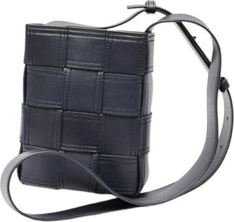 Bottega Veneta unisex, Pre-owned, Bleu, Taille: ONE Size Sac bandouli&egrave;re en cuir Pre-owned