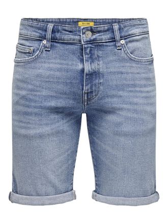 Only & Sons Herren Jeans Shorts ONSPly Denim Bermuda mit Aufschlag 22028772 Medium Blue Denim XXL