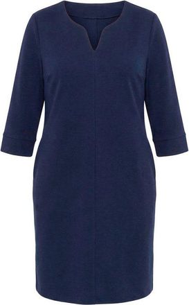 Ulla Popken Midikleid Kleid Struktur Tunika-Ausschnitt 3/4-Arm