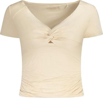 Guess Femme, Blouses et Chemises, Beige, Taille: 42 FR Sweetheart Crop Top