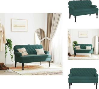 vidaXL Sitzbank mit Rückenlehne Dunkelgrün 119,5x64,5x75 cm Samt - Bank - Bänke - Sitzbank - Innenbank