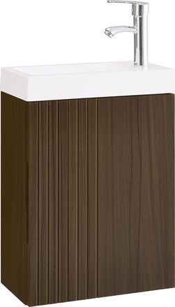 SoBuy Waschbeckenunterschrank Badmöbel Set Badezimmerschrank Hängend Schmal mit Stauraum Unterschrank Waschbecken für Gäste WC und Badezimmer 40x22x56cm BZR