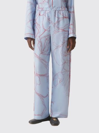 Fabiana Filippi Pantalon palazzo floral en pure soie &agrave; taille &eacute;lastiqu&eacute;e