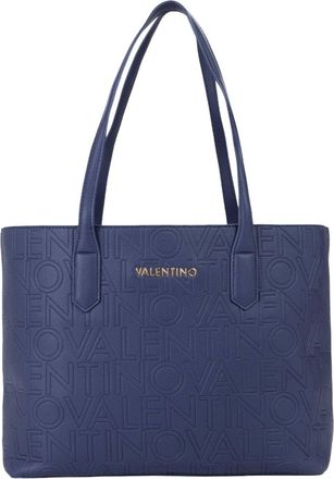 Valentino Shopper Schultertasche Pansy Shopping Bag Blu dunkelblau