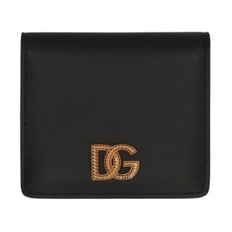 Dolce & Gabbana Kompakte Geldb&ouml;rse aus strukturiertem Leder - - Accessories - Damen - Schwarzk - ONE SIZE