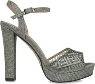 Menbur Sandalo Cerimonia con Strass e Plateau - - Shoes - Damen - Grau - 39 EU