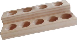 Cabilock Holzregal f&uuml;r &Auml;therische &Ouml;le Zweist&ouml;ckiger Pr&auml;sentationsst&auml;nder Tisch-Organizer f&uuml;r Aromatherapie-Flaschen mit Neun Konkaven F&auml;chern