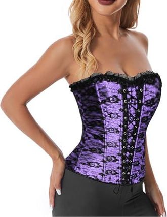 Generic Corset Femme Victorien, Corset Court En Dentelle Gainant Le Ventre