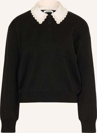 Sandro Sandro Pullover Mit Abnehmbarem Kragen Und Schmuckperlen schwarz