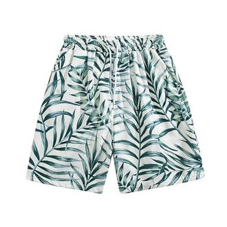 Generic Maillot de bain d&eacute;t&eacute; d&eacute;contract&eacute; pour homme style vacances imprim&eacute; short de plage avec devant plat, vert, XXL