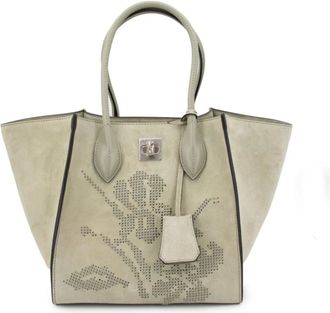 Ermanno Scervino Femme, Sacs, Vert, Taille: ONE Size Suede Tote Bag