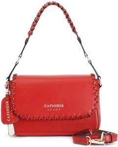 Caf&egrave;noir Sac &Agrave; Rabat Avec Cordon De Serrage, Anse Tress&eacute;e, Breloque Glace Et Bandouli&egrave;re, Pour Femme, Couleur Rouge, Taille Taille Unique