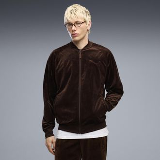 Puma Essentials Elevated Relaxed Velour Trainingsjacke Herren, Kleidung, Braun, XXL