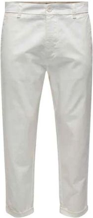 Only & Sons Cropped Chino Hose - - Trousers - Herren - Wei&szlig; - W31 L32