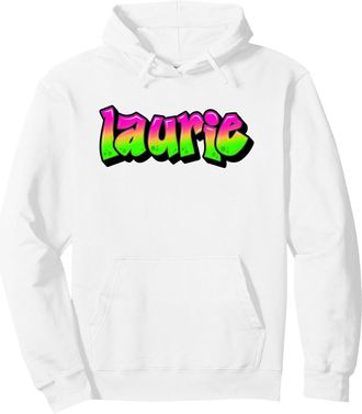 BDAZ Laurie Graffiti Personalisierter Name Gr&uuml;n Rosa Frauen M&auml;dchen Pullover Hoodie