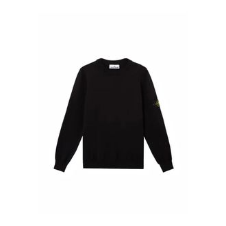 Stone Island Homme, Sweatshirts et sweats à capuche, Noir, Taille: S Pull en Coton Doux à Col Rond (Noir)