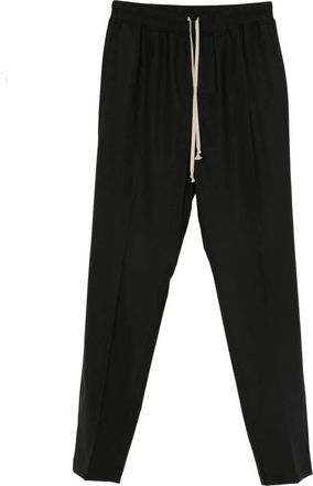 Rick Owens Homme, Pantalons, Noir, Taille: XL Drawstring Slim Long Pants