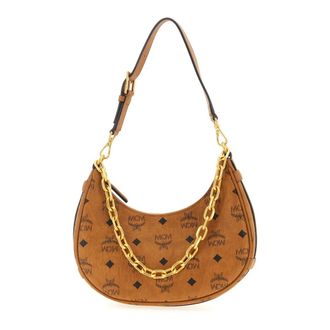 MCM Aren Crescent Hobo Bag - - Bags - Damen - Braun - ONE SIZE
